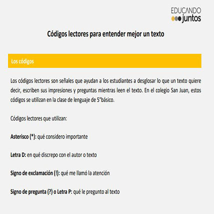Códigos lectores para entender mejor un texto | Educando Juntos